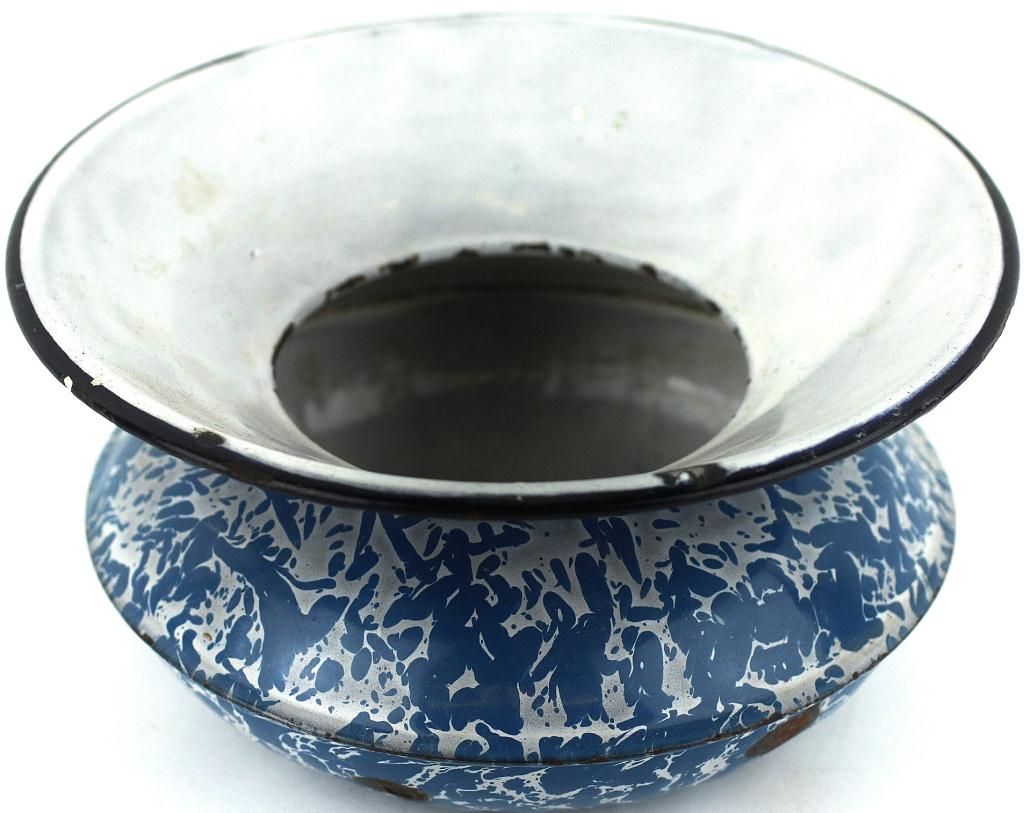 Early antique enamel spittoon