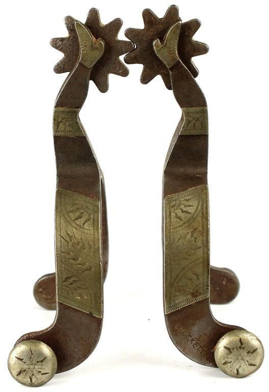 Pair Crockett lady leg spurs single mounted