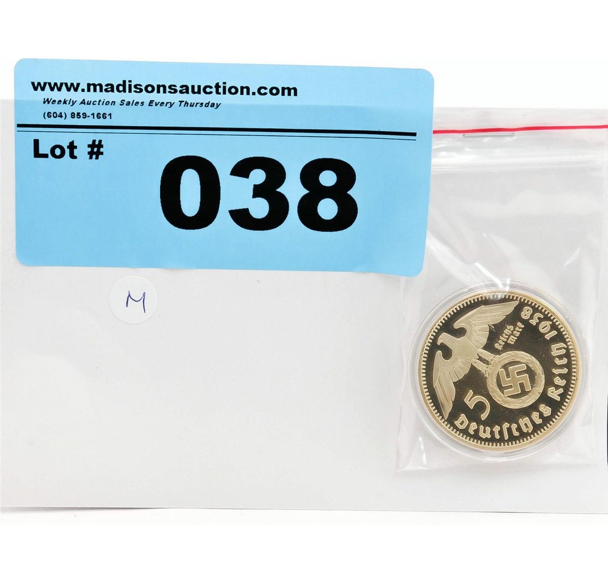 Large gold clad nazi german coin