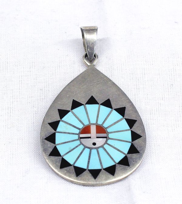 Old Pawn Zuni Sterling Pendant - F.L. Natachu