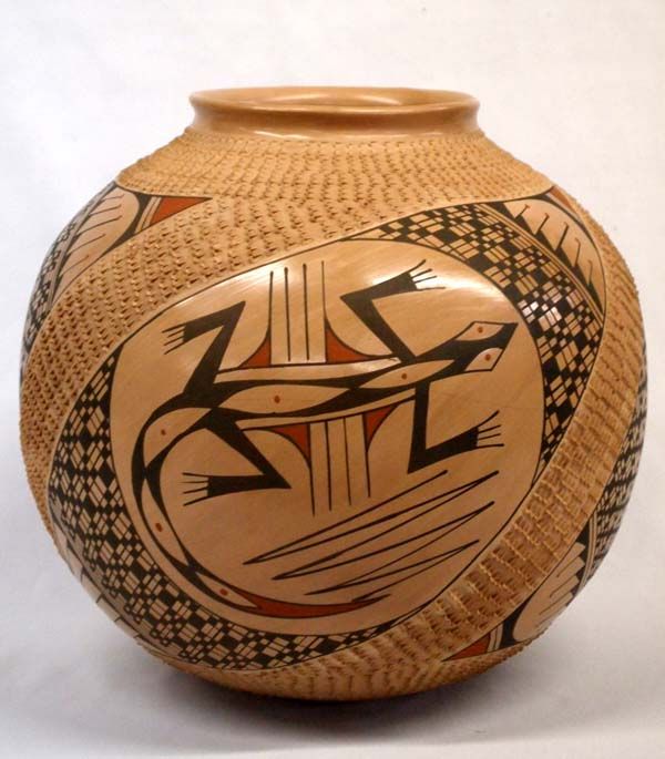 Mata Ortiz Polychrome Lizard Jar-Mario Olivas