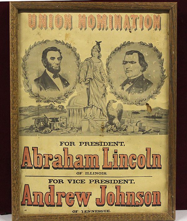 Retro Presidential Poster, Lincoln & Johnson