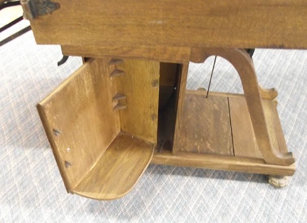 Late 1800 Antique Tiger Oak Doctor's Exam Table