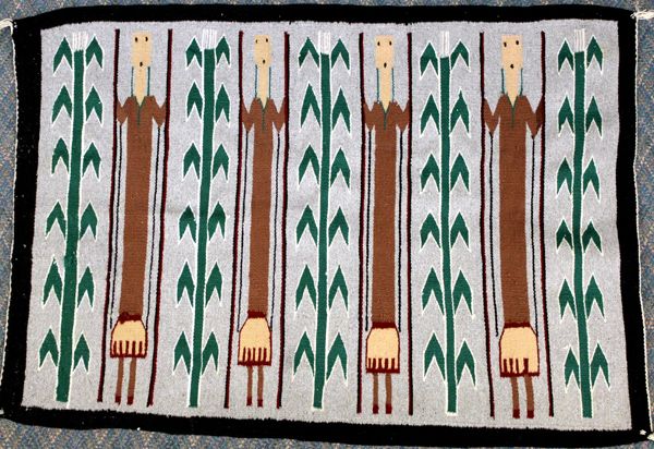 Navajo Corn Stalk Maiden 4 Yei Rug