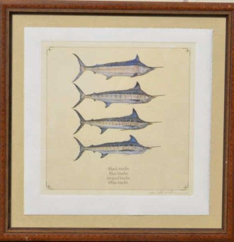 Beautiful framed color etching on heavy rag paper, hand signed Mike ...