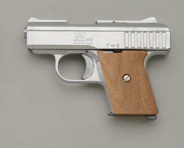 Raven Model P-25 semi-auto pistol, .25 cal., 2-1/2” barrel, nickel ...