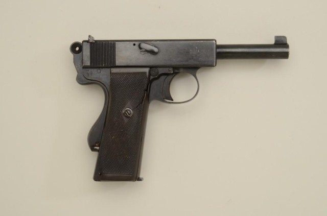 Webley large frame semi-auto pistol, .455 cal., 3-1/2” barrel, blue ...