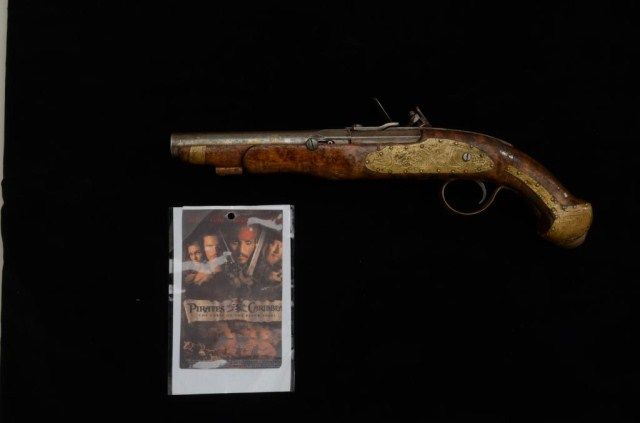 Flintlock pistol movie prop used in "Pirates of the Caribbean" starring ...