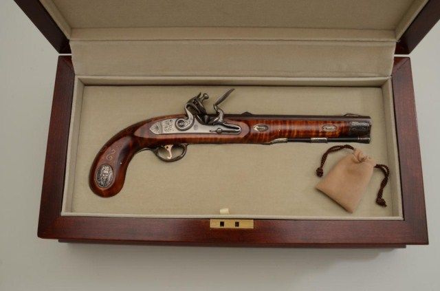 Contemporary Andrew Jackson commemorative cased flintlock pistol marked ...