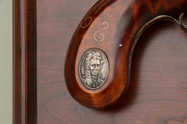 Contemporary Andrew Jackson commemorative cased flintlock pistol marked ...
