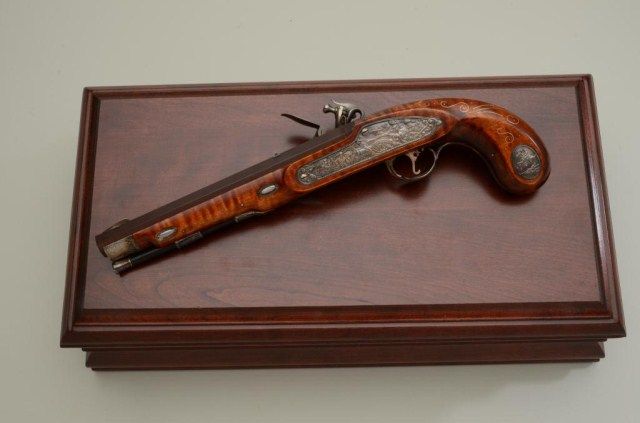 Contemporary Andrew Jackson commemorative cased flintlock pistol marked ...