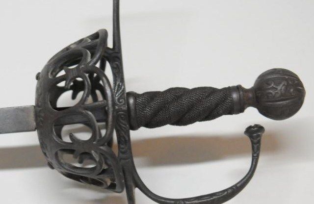 Victorian era rapier with fancy basket guard, turned wire wrapped style ...