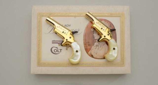 Cased pair of Colt Lady single shot derringers, .22 short cal., 2-1/2 ...