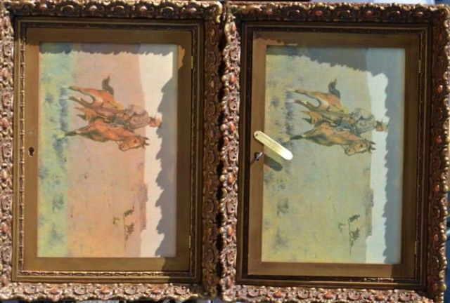 Lot of two of reproduced artworks after Charles M. Russell entitled ...