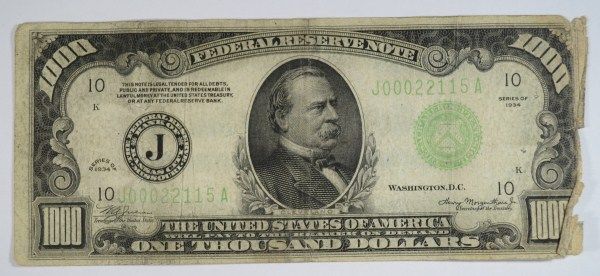 1934 $1000.00 BILL FAIR