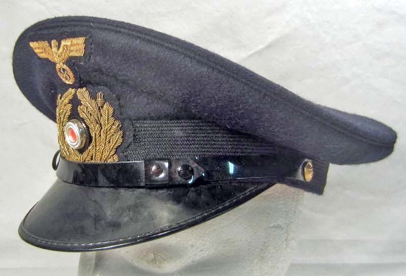 GERMAN NAZI NAVAL OFFICERS VISOR CAP