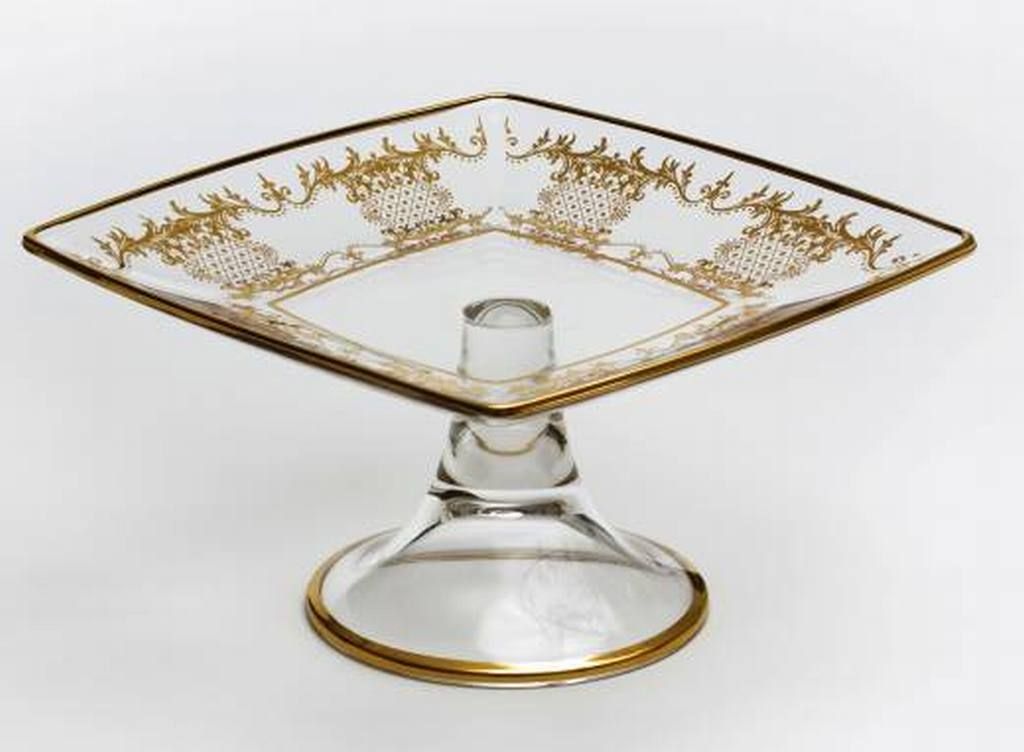 FINE ITALIAN CRYSTAL SQUARE CAKE PLATE