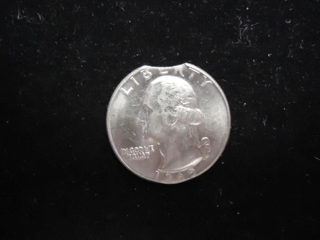 ERROR 1965 CLIPPED WASHINGTON QUARTER