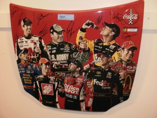 NASCAR - COCA COLA MINI HOOD W/12 NASCAR DRIVERS SIGNATURES