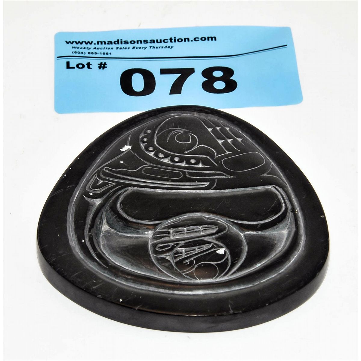 North West coast Haida argillite carved plaque