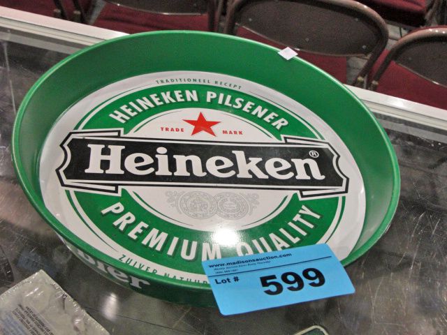 Heineken beer tin advertisement serving tray