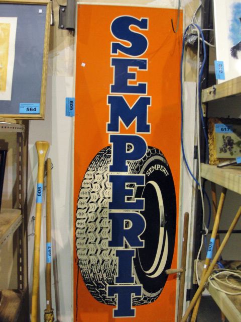 Semperit tire tin advertisement sign