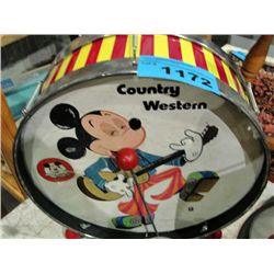 vintage mickey mouse club drum with foot pedal