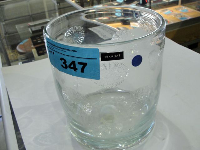 18k spore clear glass 9" vase