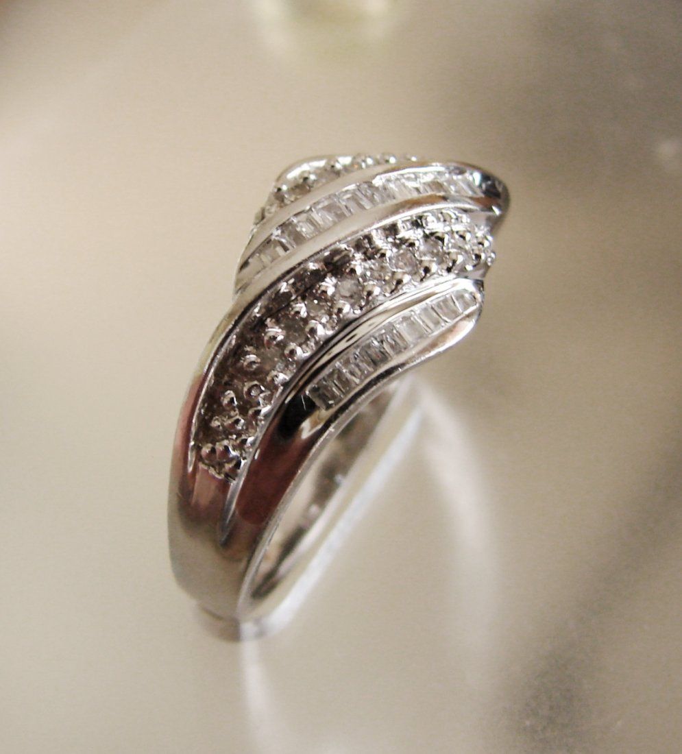 Vintage Diamond Ring .68CT 18k W/g Overlay