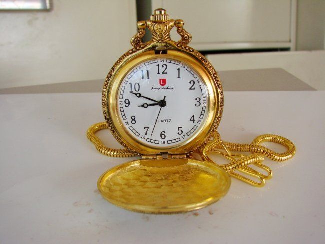 Pocket Watch 'L' Luis Cardini 18k Y/g Overlay