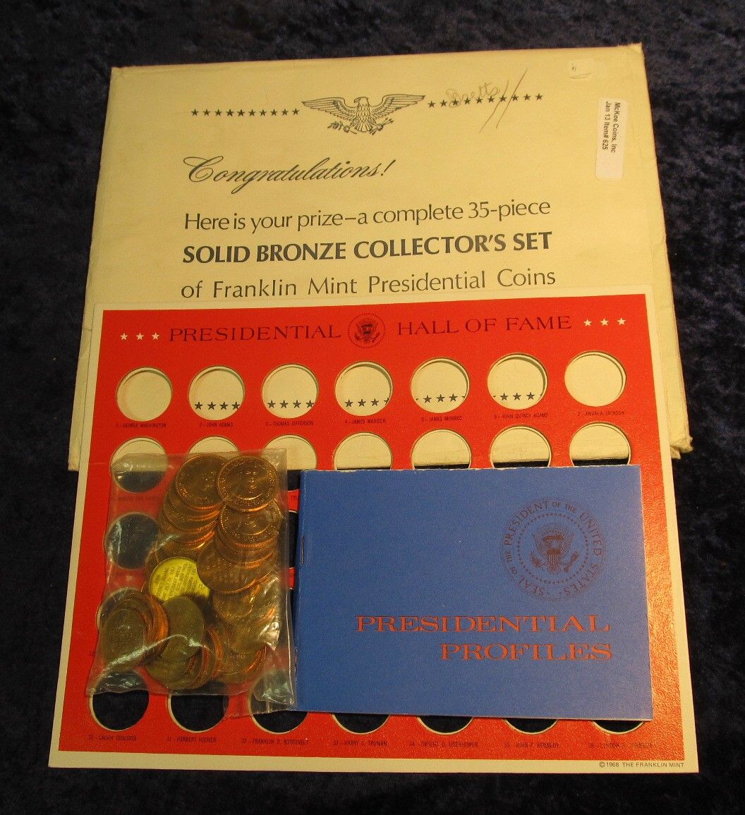 625. 35-Piece Solid Bronze Collector's Set of Franklin Mint ...