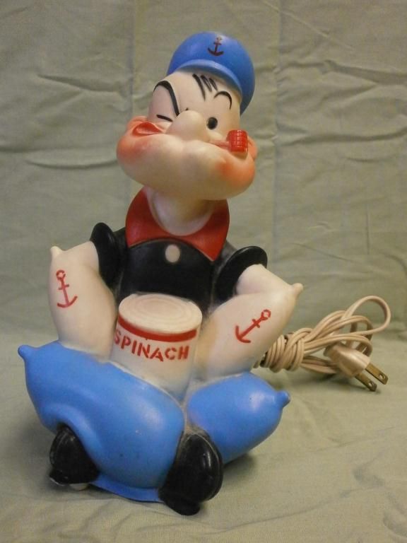 1959 8" Plastic Popeye Lamp - Alan Jay