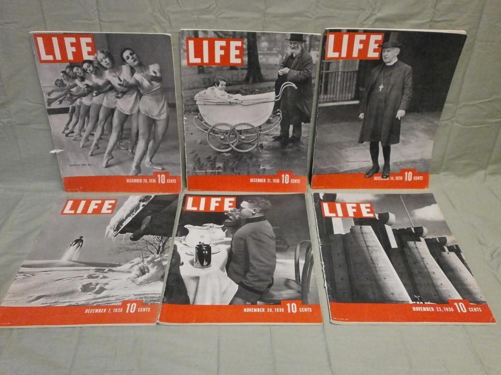 First 6 Issues Of Life Magazine - 1936