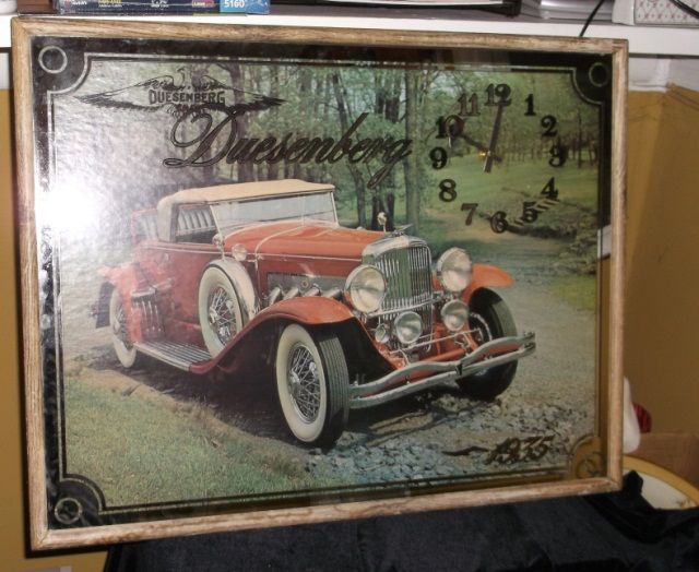 Duesenberg Clock Framed Under Glass