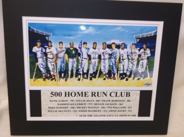 500 Home Run Club Autographed Matted