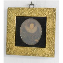 19th c. handpainted portrait of "Queen Elizabeth"