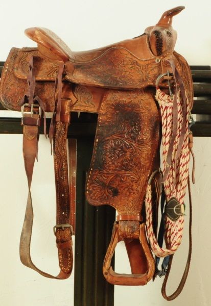 Bona Allen Tooled Western Saddle Ft. Worth Texas