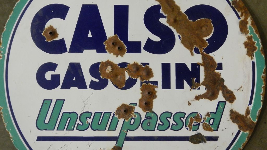 Calso Gasoline Enamel Sign