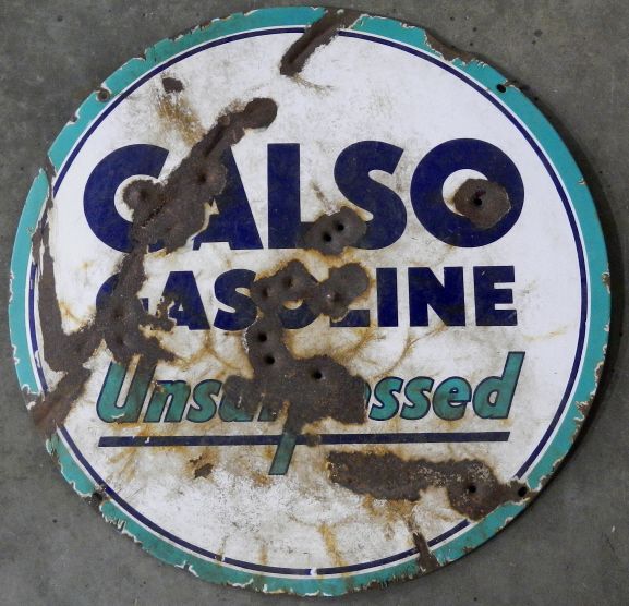 Calso Gasoline Enamel Sign