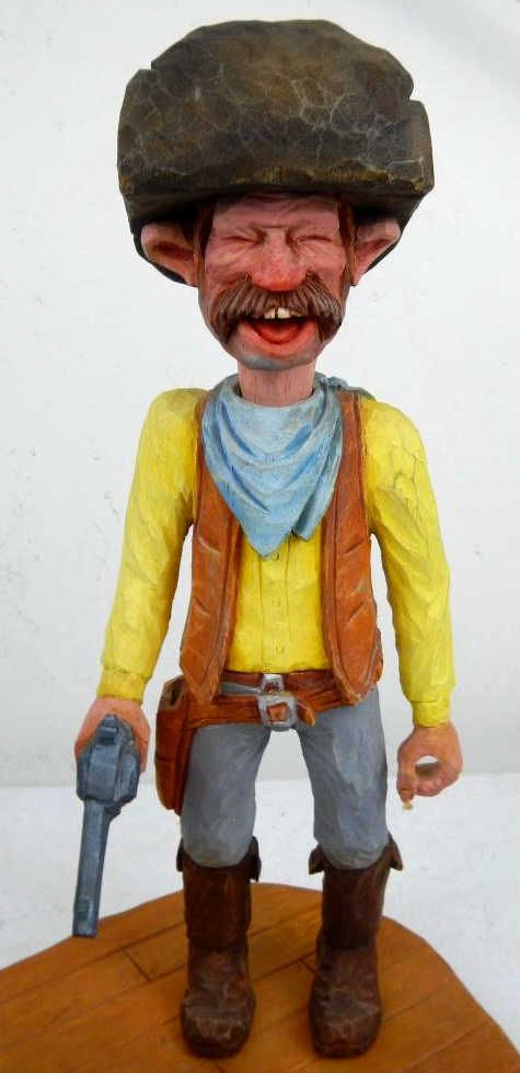 Cecil Wakefield 1967 Original Cowboy Carving