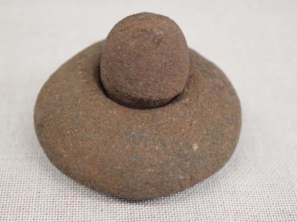 Native American Stone Paint Pot and Pestal