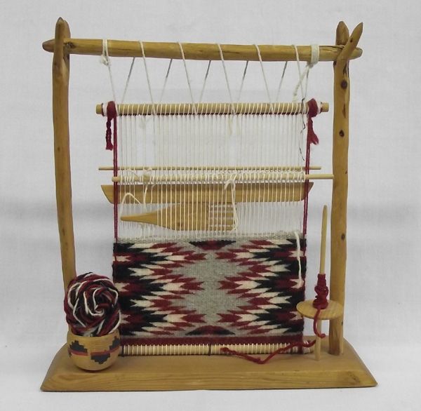 Navajo Miniature Weaving Loom and Jewler Doll