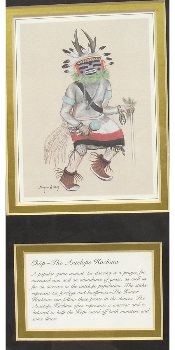 3 Framed Hopi Kachina Prints - Carole Bourdo