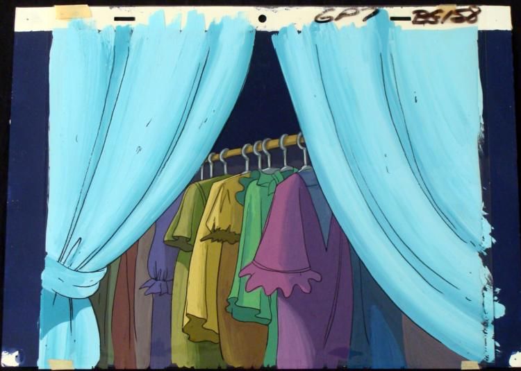 Original Animation Cel Dressing Room Art Background