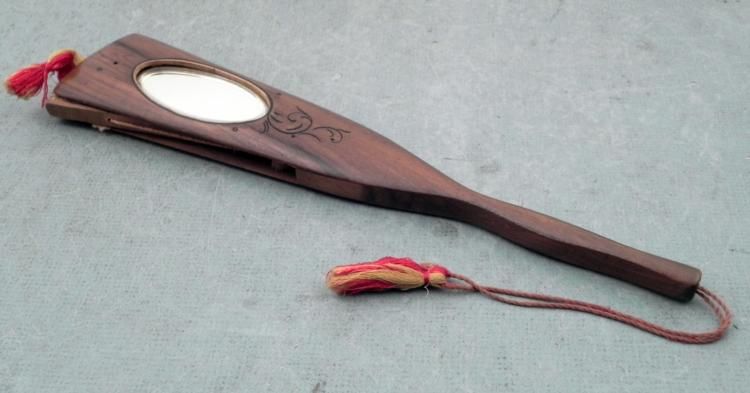 Cuban Vintage Souvenir Folding Fan & Hand Mirror Cuba
