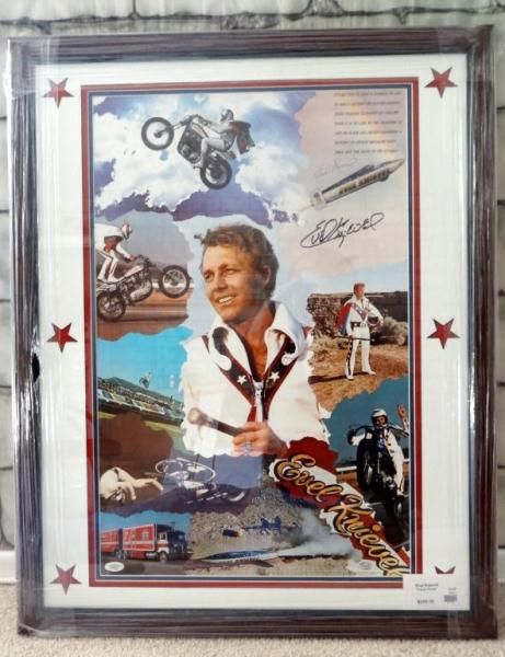 Evel Knievel Framed Signed Poster