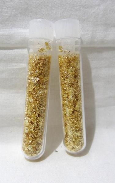 2 Large Vials 24k Gold Flakes