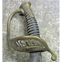US CIVIL WAR ERA UNION ARMY 1850 STAFF AND FIELD OFFICERS SWORD W/ SCABBARD