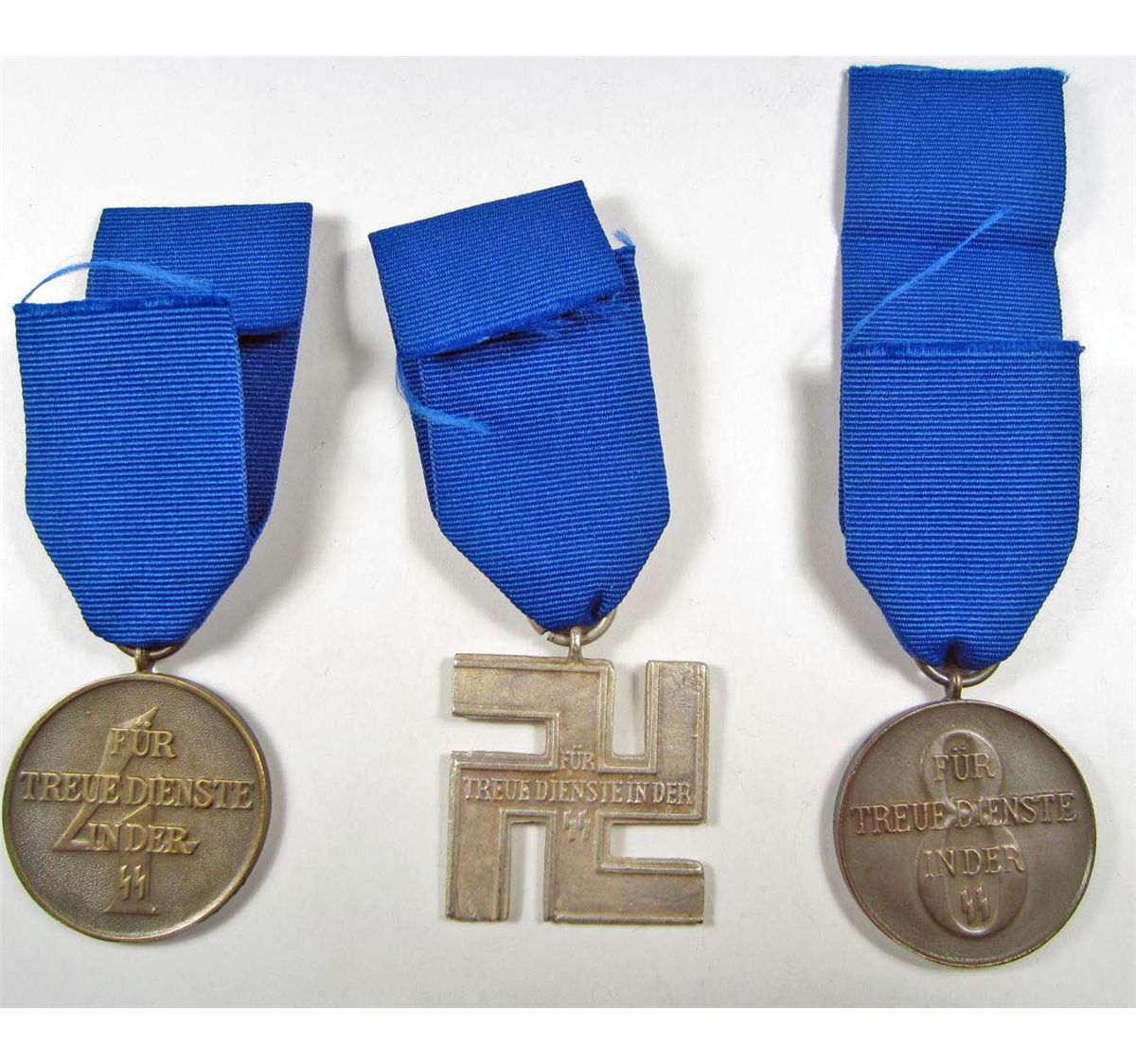 LOT OF 3 GERMAN NAZI SS MEDALS W/ ISSUE RIBBONS