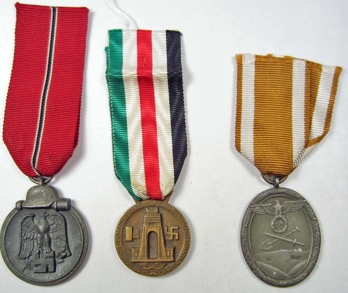 LOT OF 3 GERMAN NAZI MEDALS W/ RIBBONS